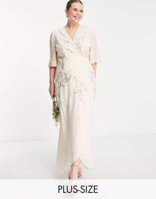 Hope & Ivy Plus - Bruidskleding - Leila - Bruidsjurk in ivoor | ASOS