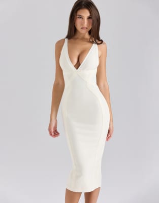 House of CB the classic midi bandage dress in ivory | ASOS