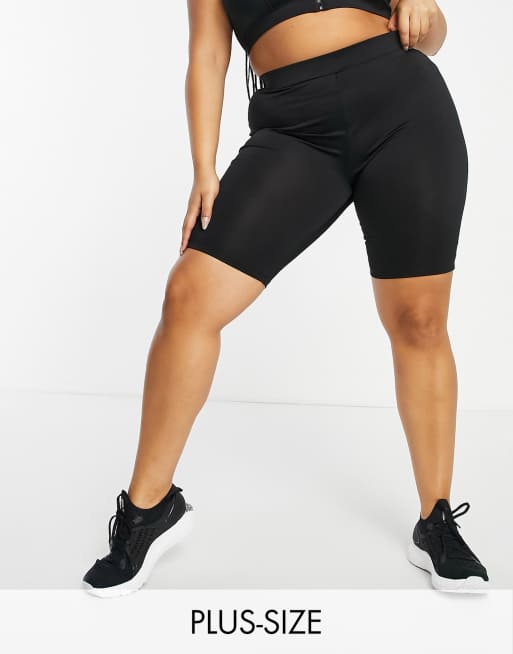 Hoxton Haus Plus gym legging shorts in black | ASOS