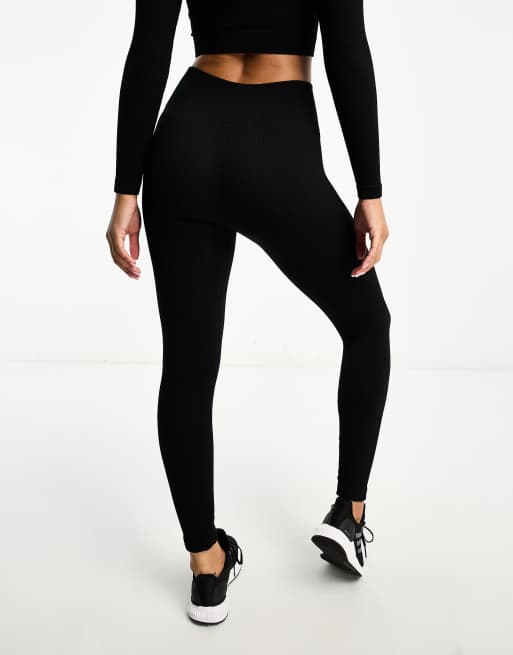 Hoxton Haus seamless gym leggings in black | ASOS