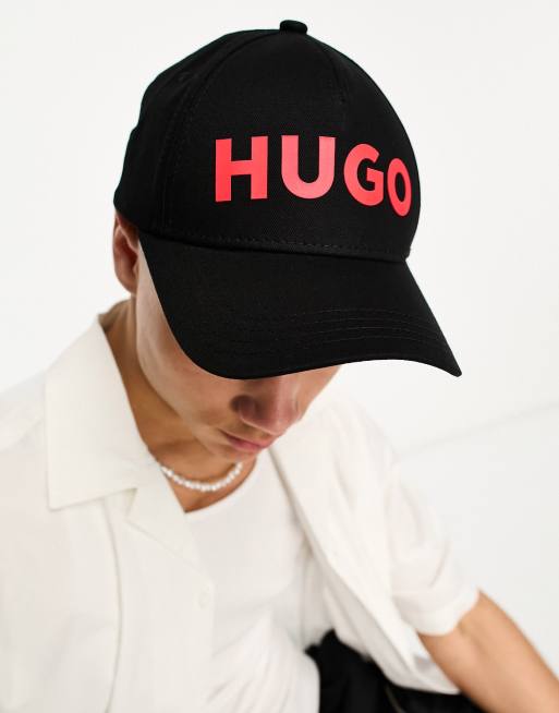 HUGO 582 large logo baseball cap in black | ASOS
