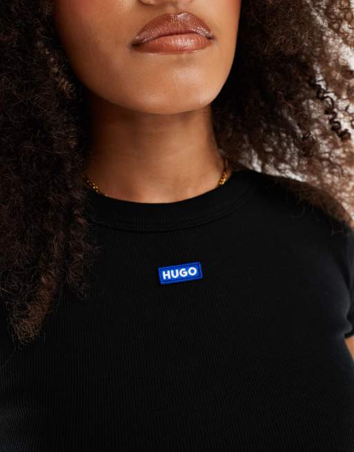 HUGO BLUE baby tee in black | ASOS