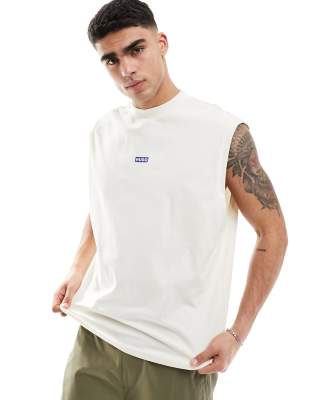 HUGO Blue oversized tank in white | ASOS