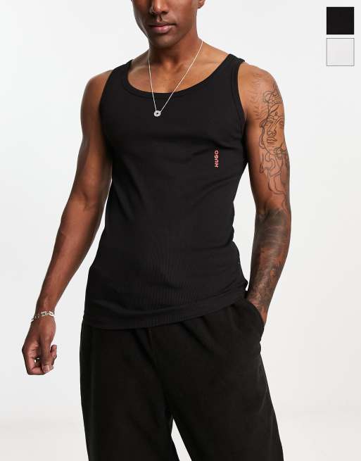 HUGO Bodywear 2 pack tank tops in black and white | ASOS