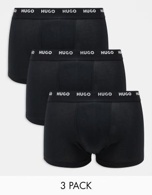 HUGO Bodywear 3 pack trunks in black | ASOS