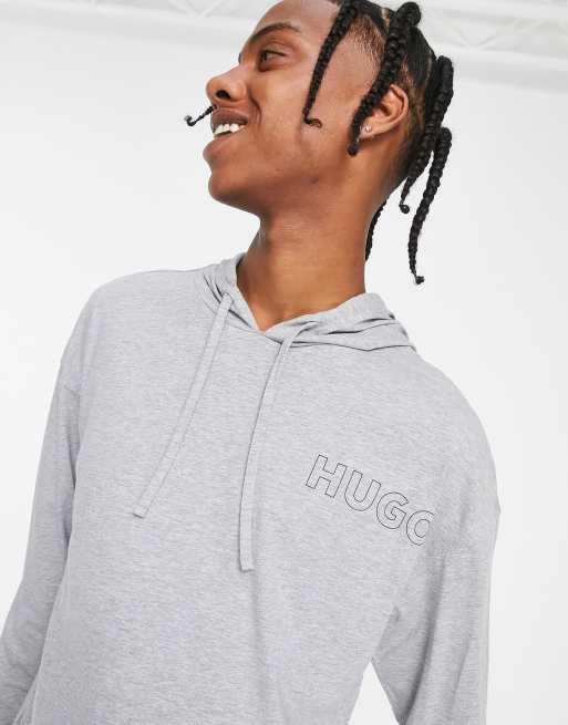 HUGO Bodywear Unite logo hoodie in grey | ASOS