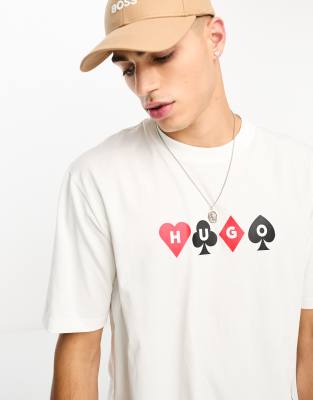 HUGO Doober logo relaxed fit t-shirt in white | ASOS