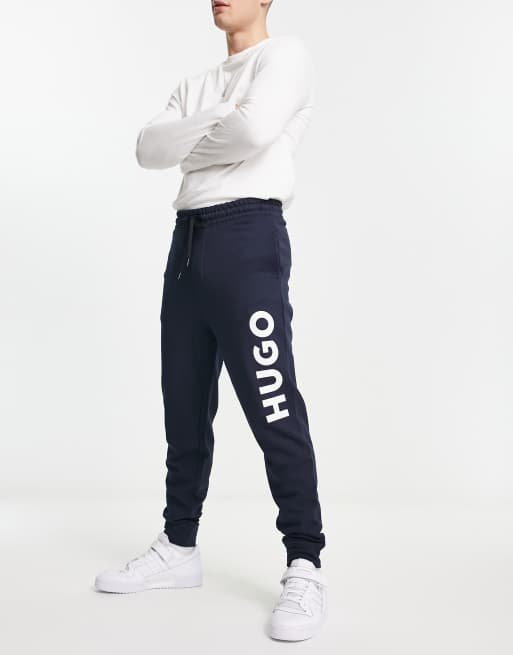HUGO Dutschi large logo trackies in navy | ASOS