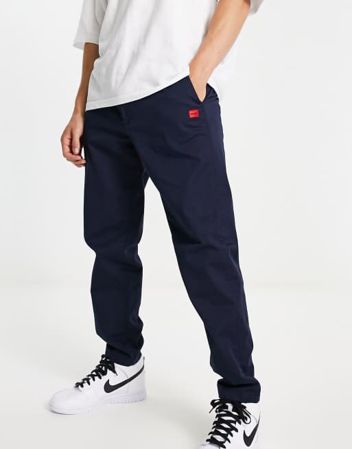 Hugo Gyte drawstring slim fit pants in navy | ASOS