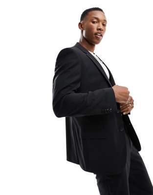 HUGO henry slim fit suit jacket in black | ASOS