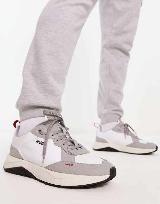 HUGO Kane Runn sneakers in white and gray | ASOS