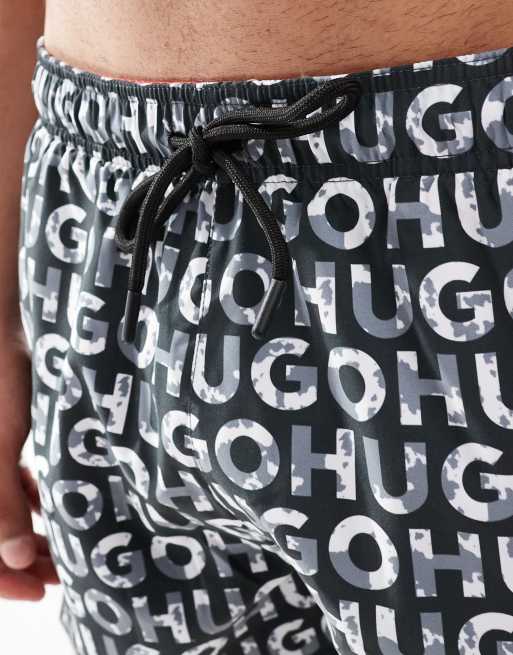 HUGO Tortuga swim shorts in black | ASOS