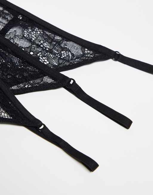 Hunkemoller Zella 3 pack mini string lingerie thongs in black | ASOS