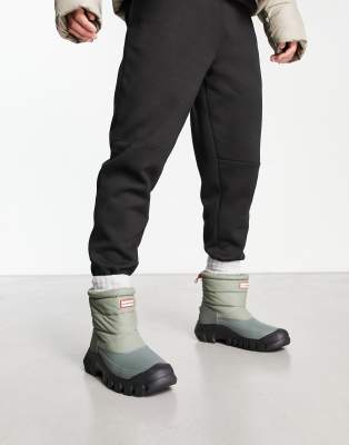 Hunter Intrepid short snow boots in quilted grey | ASOS