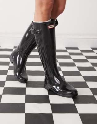 Hunter - Original Refined Tall - Stivali da pioggia neri lucidi | ASOS