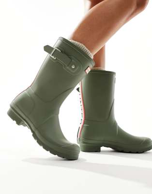 Hunter Original Short Boot in Green | ASOS