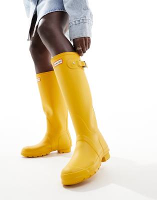 Hunter Original tall wellington boot in yellow | ASOS