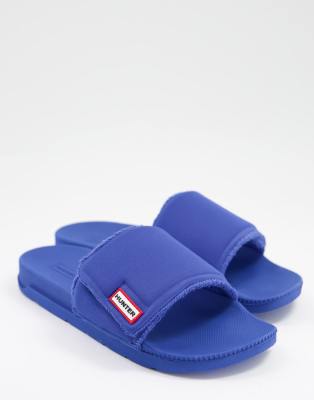 Hunter Originals adjustable sliders in blue | ASOS