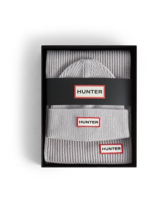 Hunter scarf and hat gift set in grey | ASOS