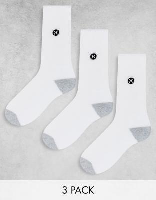 Hurley 3 pack crew sock in white | ASOS