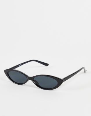 I Saw It First oval frame micro sunglasses in black | ASOS