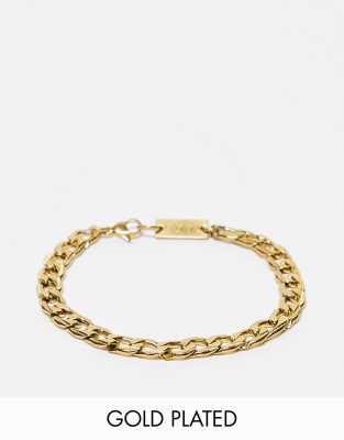 Icon Brand stainless steel chain bracelet plated in 14k gold | ASOS