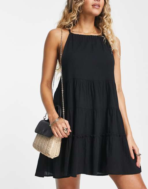 IIsla & Bird - Robe d'été de plage courte à volants - Noir | ASOS