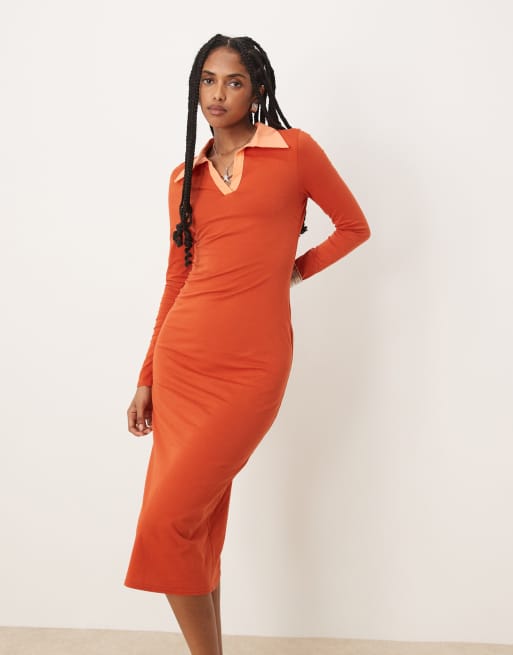 Isabelle Pennington-Edmead Savannah midaxi dress in rust | ASOS