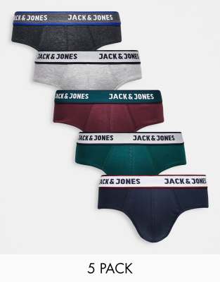 Jack & Jones – 5er-Set Slips in verschiedenen Farben | ASOS