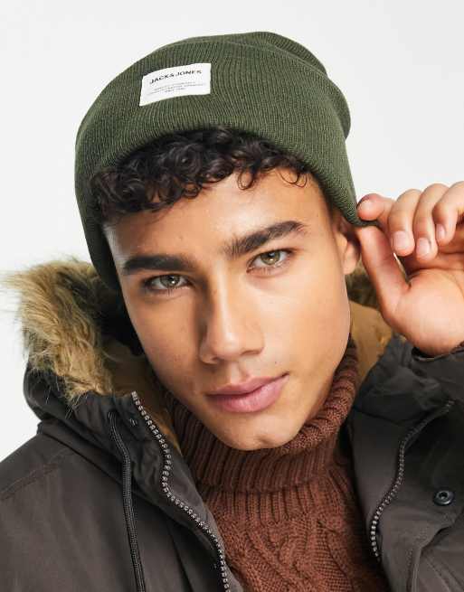 Jack & Jones - Bonnet oversize avec écusson logo - Kaki | ASOS