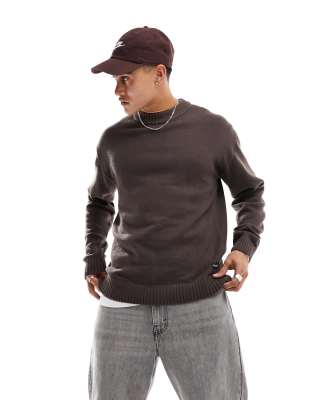 Jack & Jones Essentials knitted jumper with drop shoulder in brown | ASOS