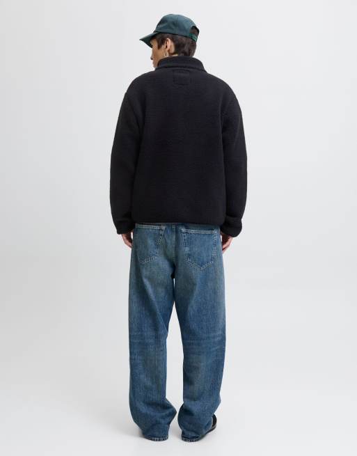 Jack & Jones Fleece jacket in black | ASOS