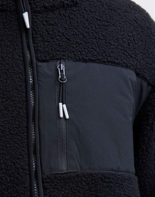 Jack & Jones Fleece jacket in black | ASOS