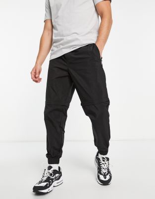 Jack & Jones Intelligence Bill wide fit nylon zip off cuffed cargo ...