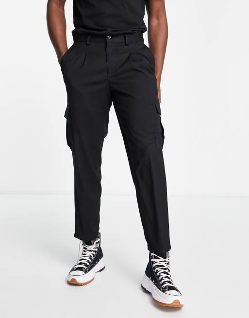 Jack & Jones Intelligence - Pantalon cargo coupe large - Noir | ASOS