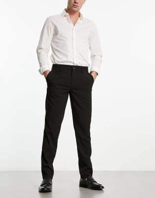 Jack & Jones Intelligence – Svarta, vävda finbyxor med smal passform | ASOS