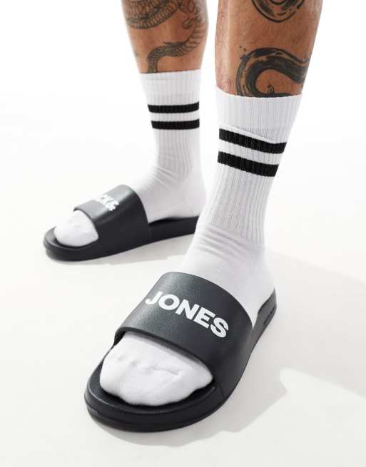 Jack & Jones logo slides in black | ASOS