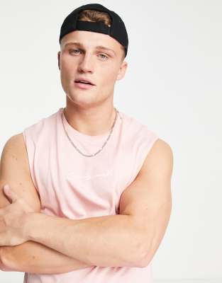 Jack & Jones – Originals – Oversize-Trägertop mit Logo in Rosa | ASOS