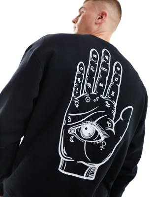 Jack & Jones oversized crew neck sweat with hamsa hand back print in ...