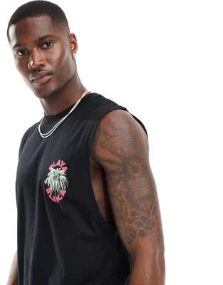 Jack & Jones oversized drop armhole singlet in black | ASOS