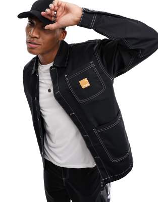 Jack & Jones - Ruimvallend utility jack in zwart, deel van co-ord set ...