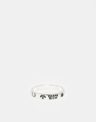 Jack & Jones silver plated carpe diem ring | ASOS