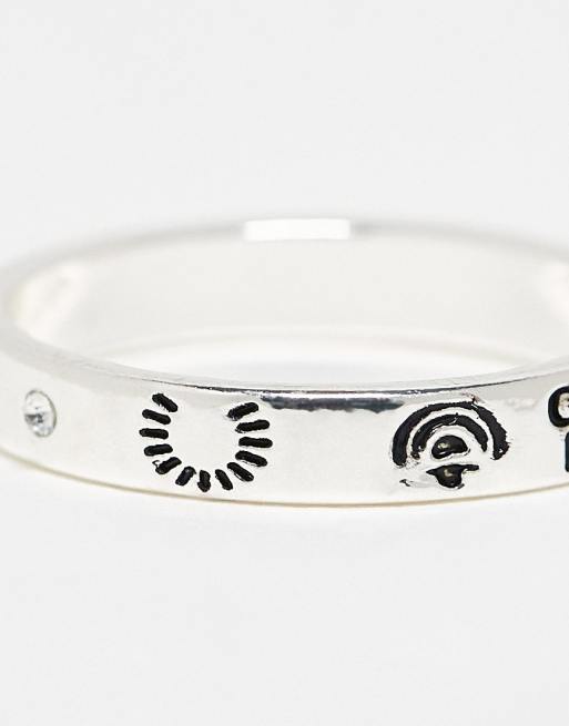 Jack & Jones silver plated carpe diem ring | ASOS