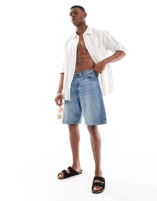 Jack & Jones - Tony - Short ample en jean - Bleu clair délavé | ASOS