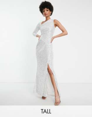 Jaded Rose Tall sequin maxi dress in silver | ASOS
