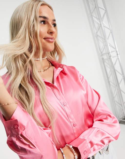 Jdy Fifi Langärmliges Satinhemd In Rosa Asos