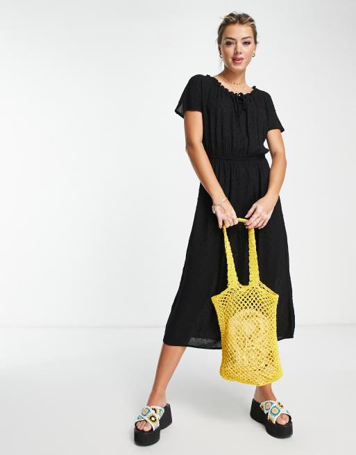 JDY livo midi dress in black | ASOS