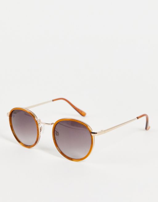 Jeepers Peepers Womens Round Sunglasses In Brown Asos
