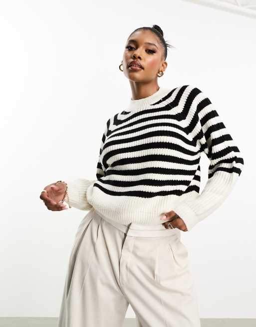 Jersey A Rayas Monocromáticas Con Cuello Alzado Chloe De Threadbare Asos