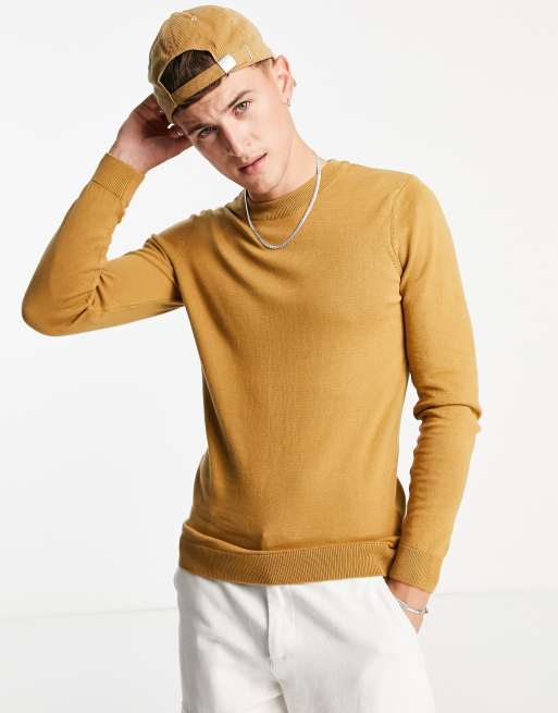 Jersey Color Camel Ajustado De Punto De New Look Asos